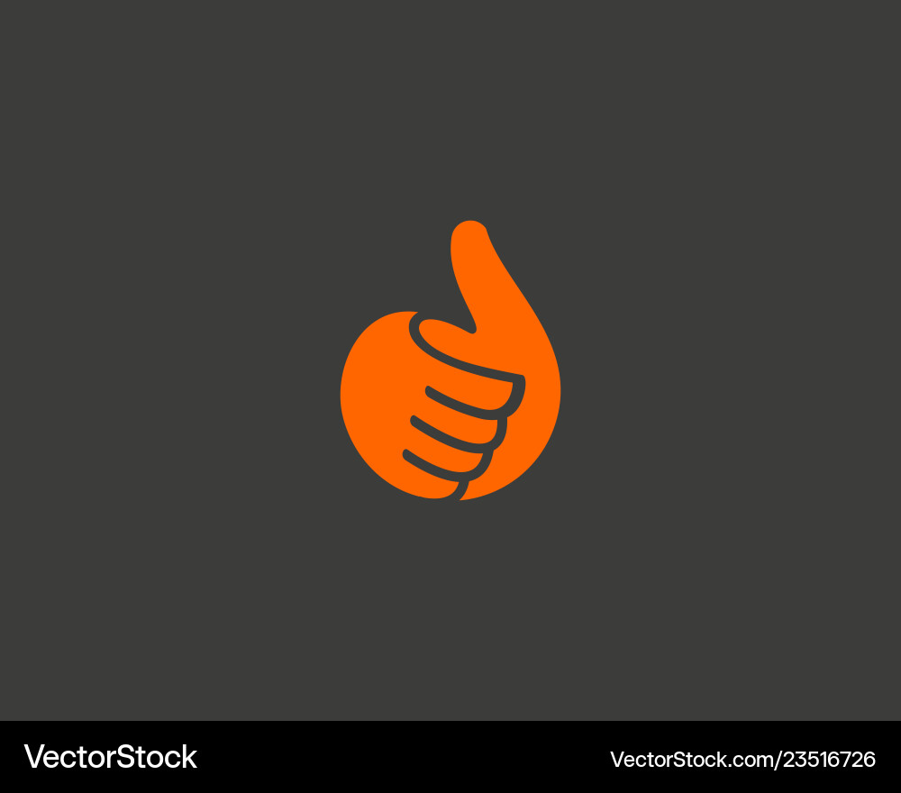 Hand thumbs up logo like fingers Royalty Free Vector Image