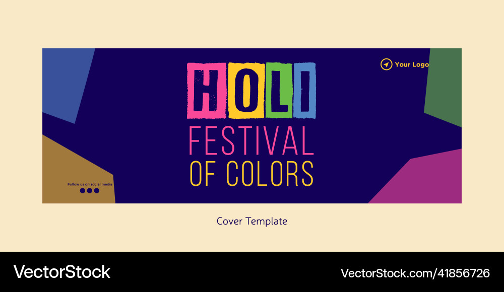 Happy holi cover page design Royalty Free Vector Image