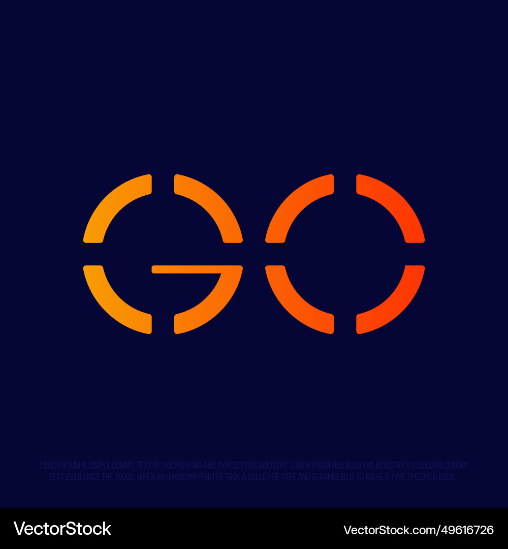 Modern professional logo with the letters go Vector Image