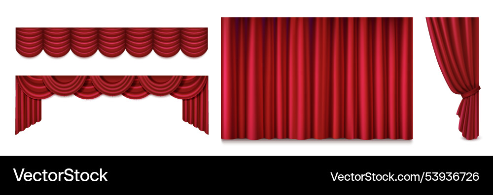 Red theater stage curtain Royalty Free Vector Image
