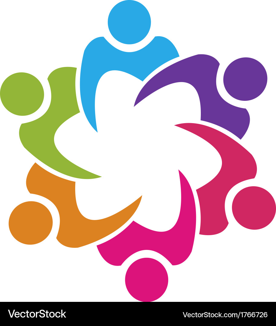 Teamwork union people logo Royalty Free Vector Image