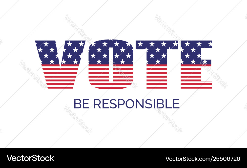 US Election Banner - Vote Responsibly Royalty Free Vector