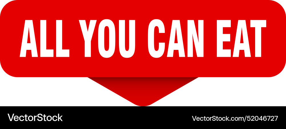 All you can eat sticker sign Royalty Free Vector Image