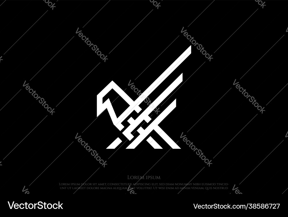 Bold Eagle Monogram Logo Royalty Free Vector Image