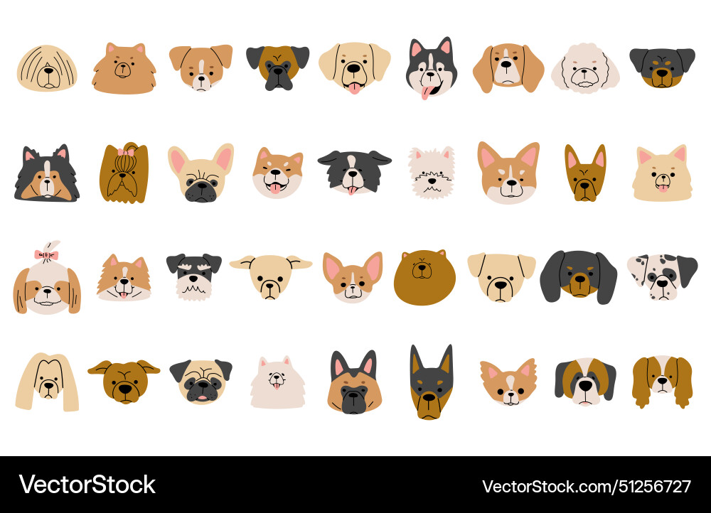 Dog heads collection 3 Royalty Free Vector Image