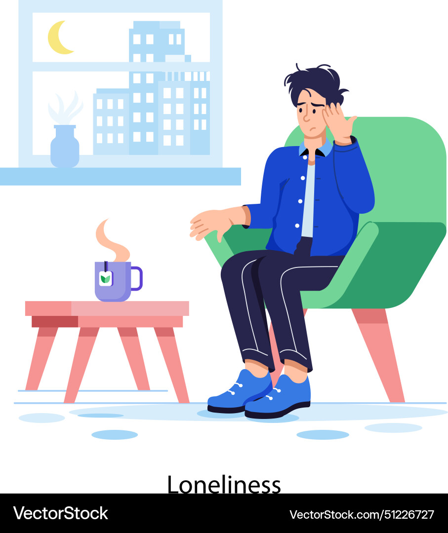 Loneliness Royalty Free Vector Image - VectorStock