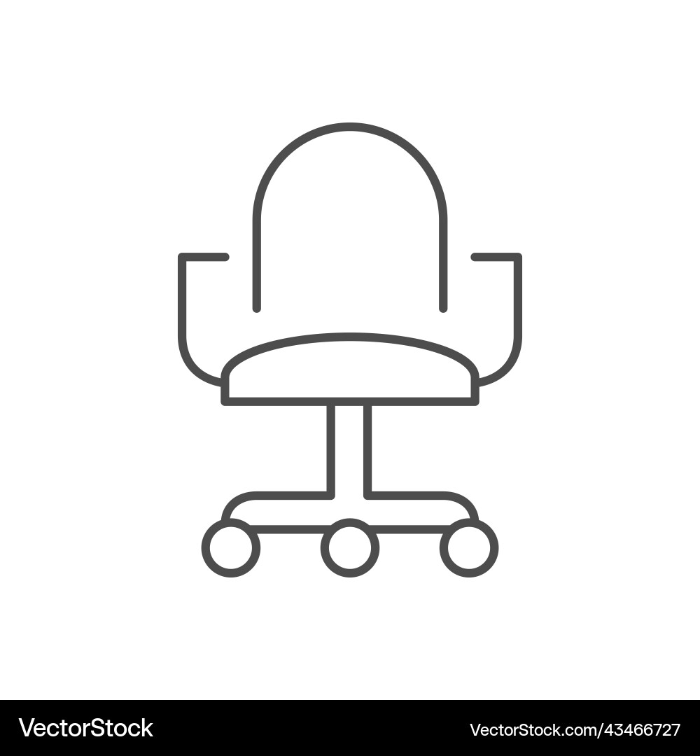 Office chair line outline icon Royalty Free Vector Image