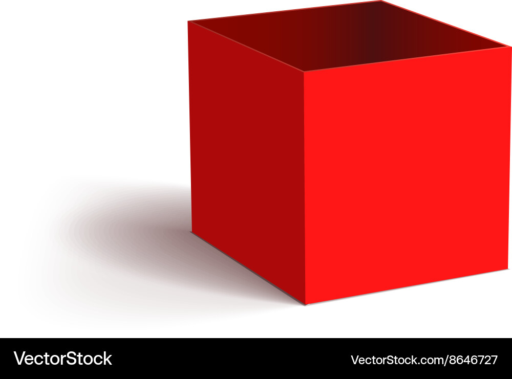 Open red box isolated on white background Vector Image