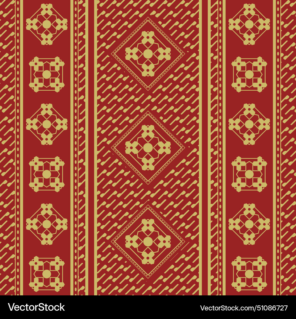 Traditional ethnic batik songket pattern motif Vector Image