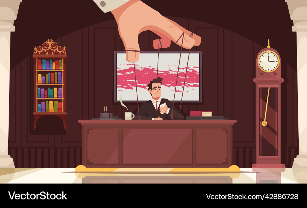 Abuse of power cartoon Royalty Free Vector Image