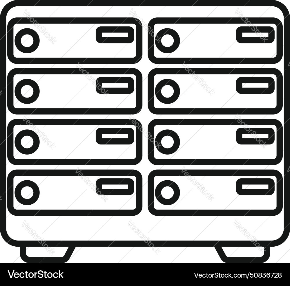 Bank money cases icon outline open Royalty Free Vector Image