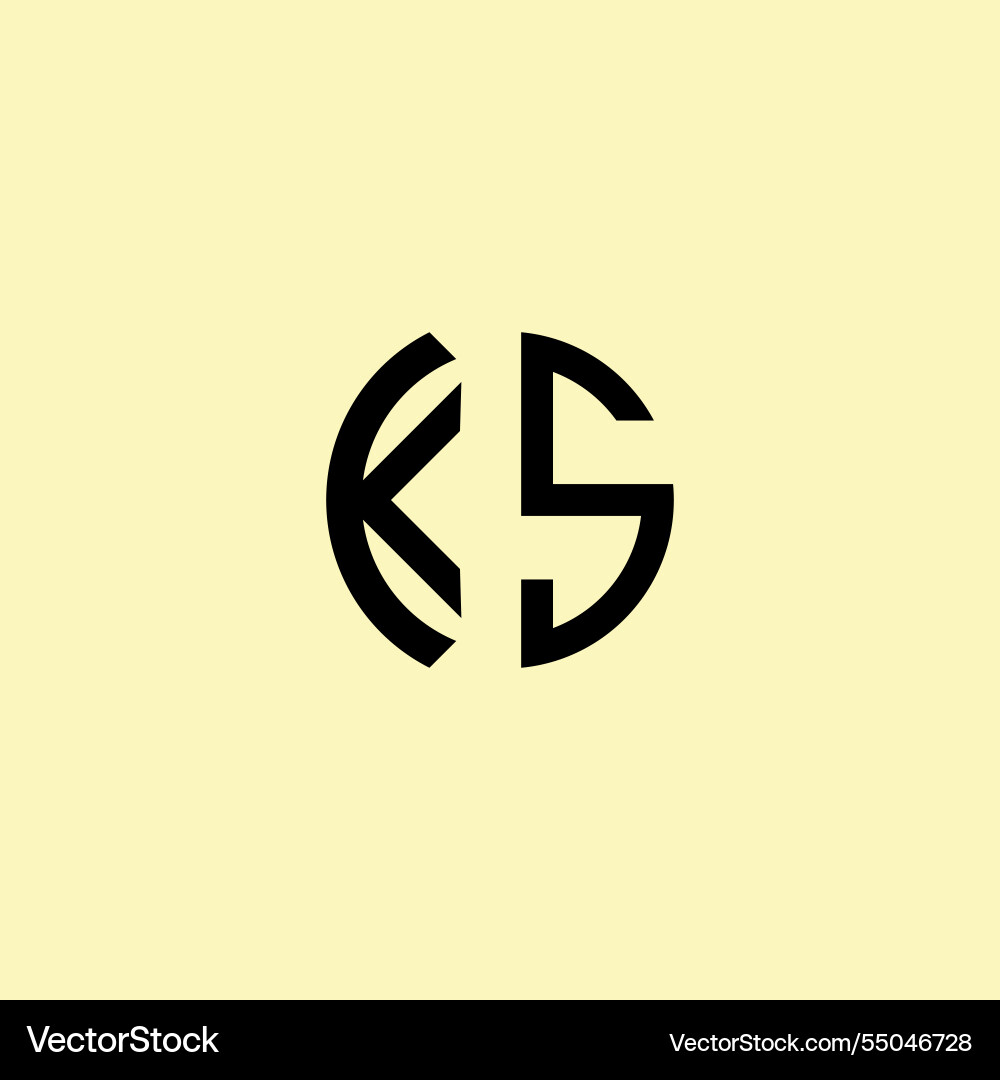Creative rounded initial letters ks logo Vector Image
