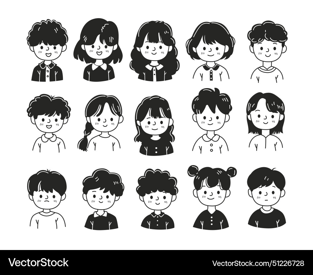 Cute people avatar icons user profile Royalty Free Vector