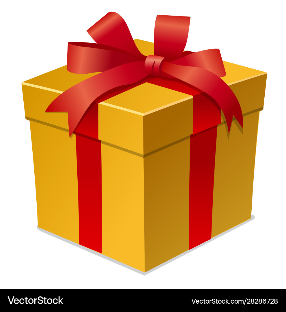 Elegant Gift Box with Ribbon – Royalty-Free Vector | VectorStock