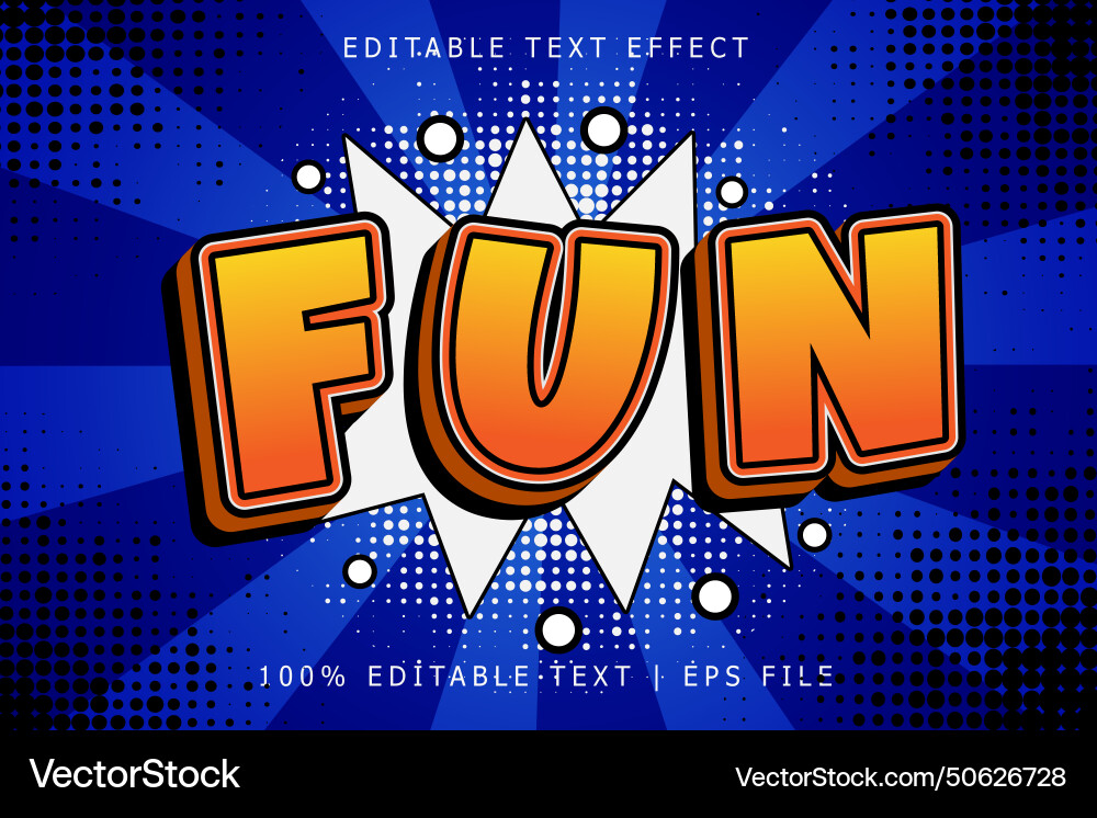 Fun editable text effect 3 dimension emboss Vector Image