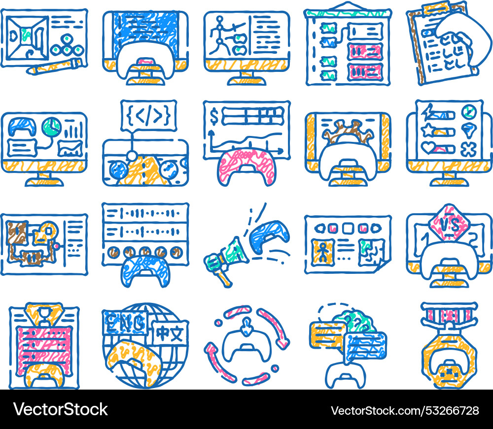 Game development software icon hand drawn Vector Image
