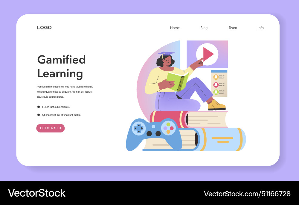 Gamified learning concept Royalty Free Vector Image