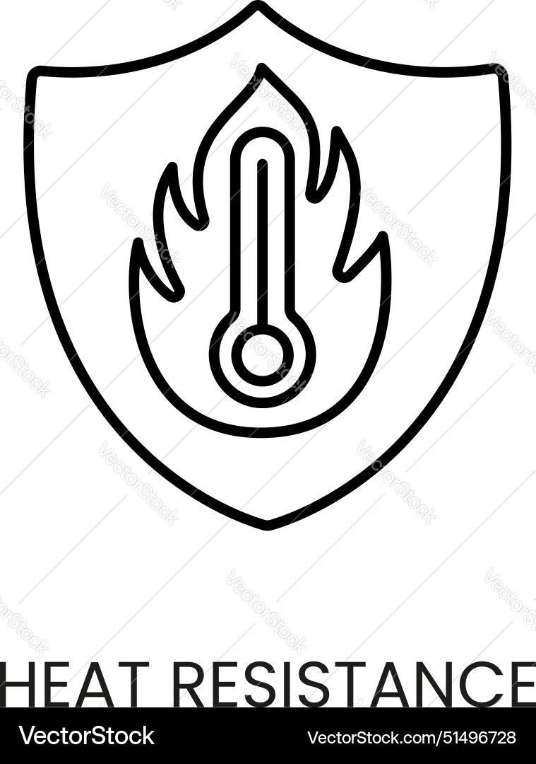 Heat resistance line icon with editable Royalty Free Vector