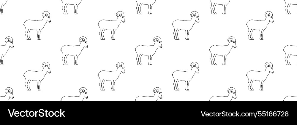 Mountain sheep on a seamless pattern Royalty Free Vector