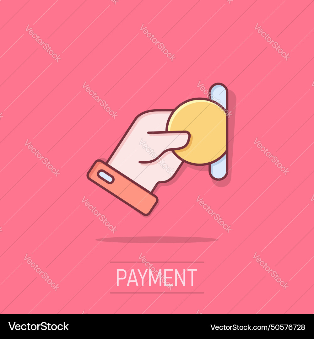 Remuneration icon in comic style money hand Vector Image