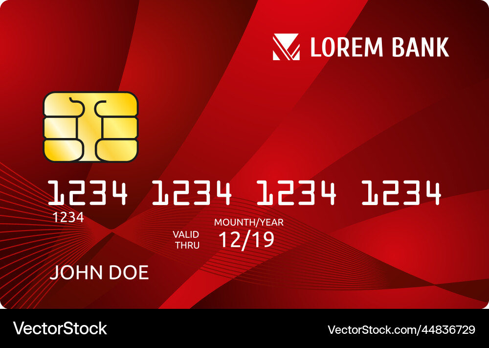 Bank card realistic template plastic banking Vector Image