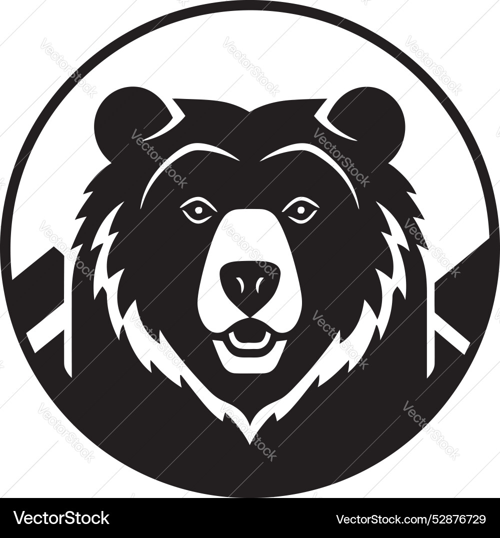 Bear monarchy seal black bear heraldry Royalty Free Vector