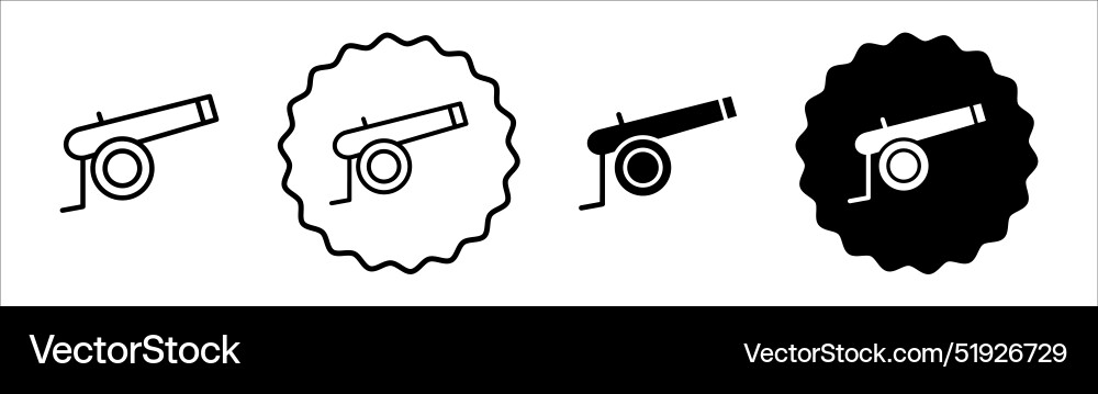 Cannon icon symbol set collection simple Vector Image Cannon icon symbol set collection simple Vector Image
