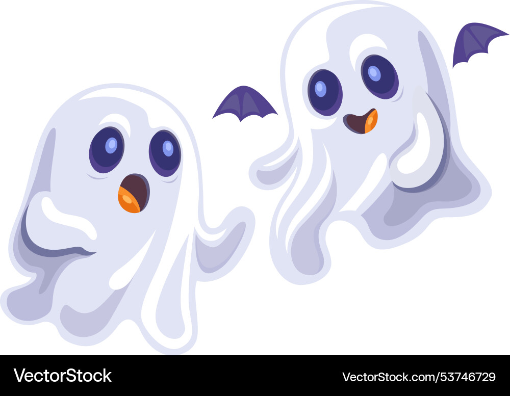 Cute Halloween Ghosts Royalty Free Vector Image