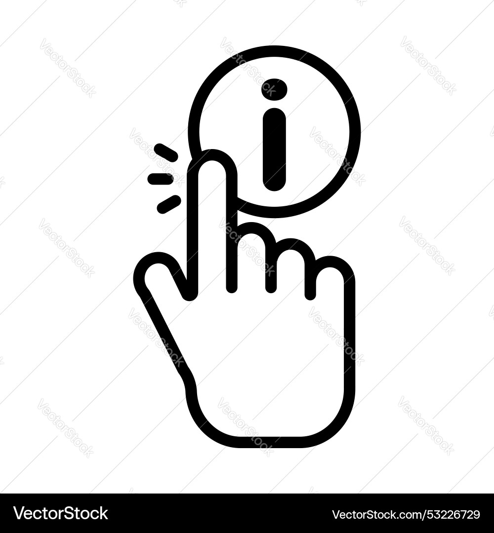 Hand with information icon set hint Royalty Free Vector