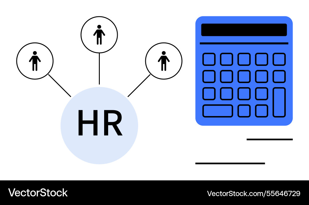 Human resource management connected to workforce Vector Image
