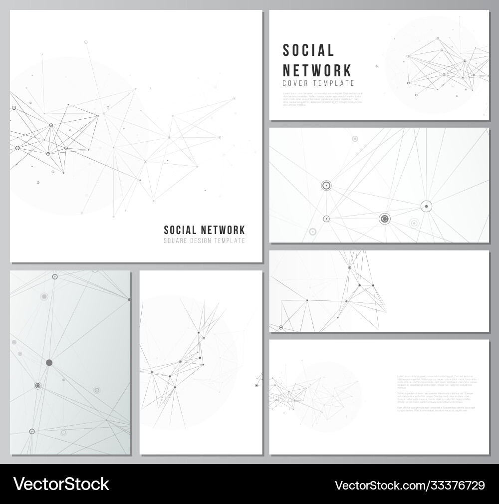 Layouts social network mockups for cover Vector Image