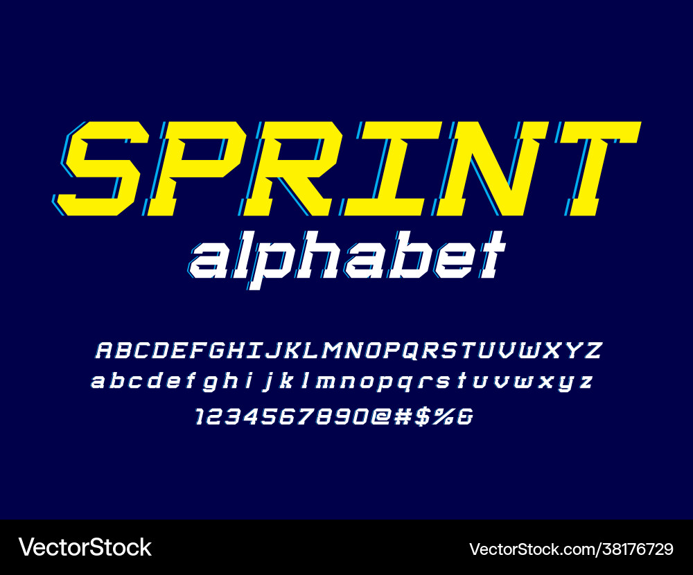 Modern sport font Royalty Free Vector Image - VectorStock