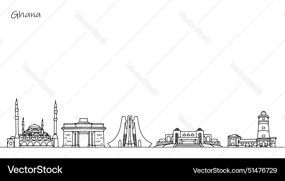 Sights of ghana Royalty Free Vector Image - VectorStock