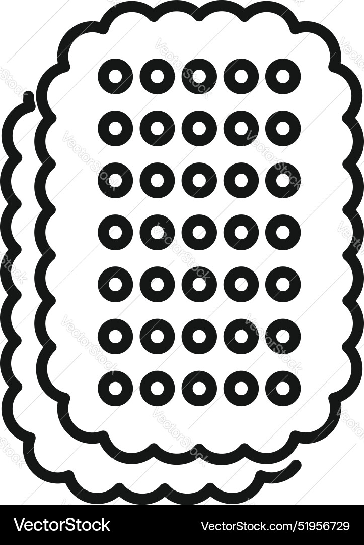 Square cracker presenting its delicious chocolate Vector Image