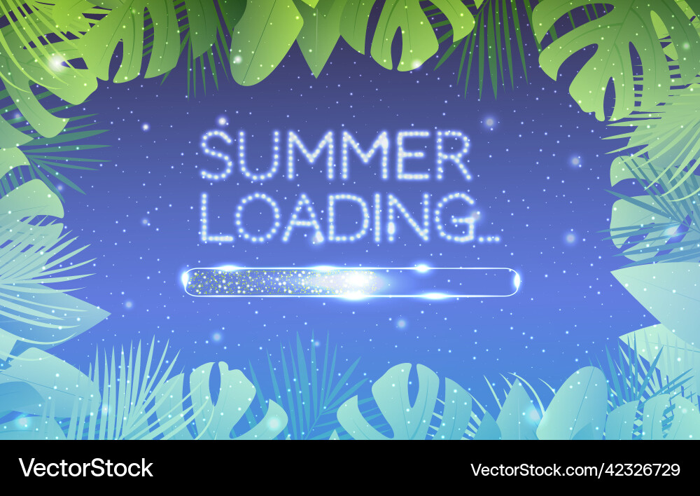 Summer loading banner with bar tropical Royalty Free Vector
