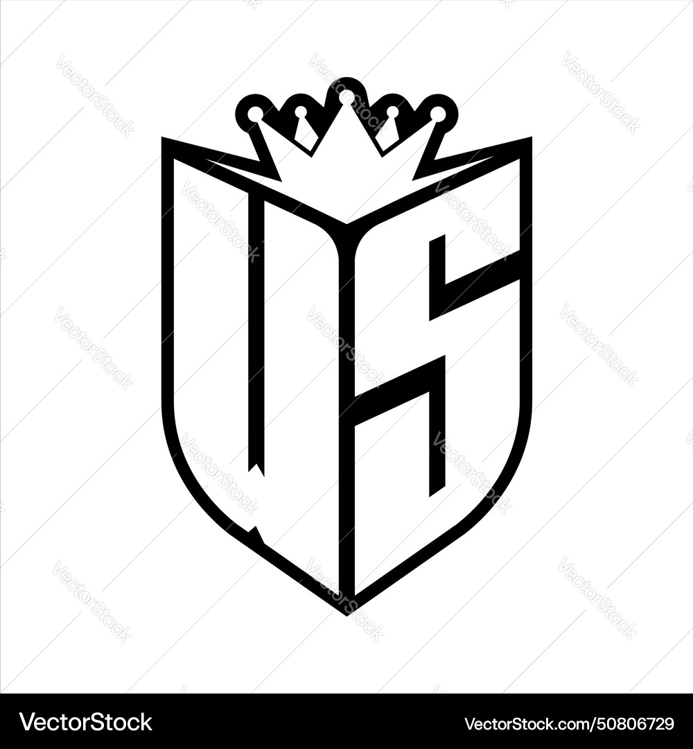 Ws letter bold monogram with shield shape Vector Image