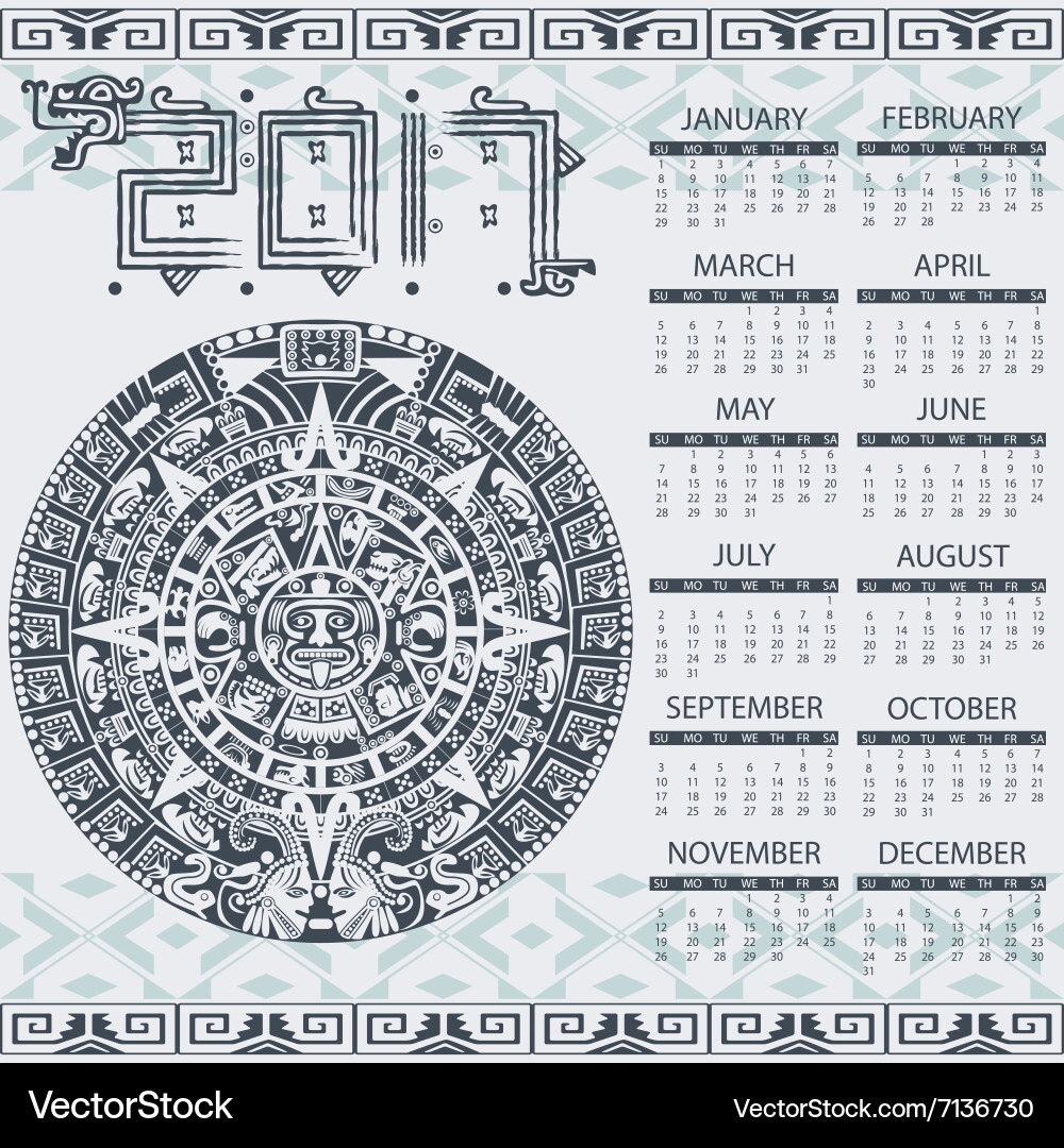 Aztec Calendar Pattern Royalty Free Vector Image