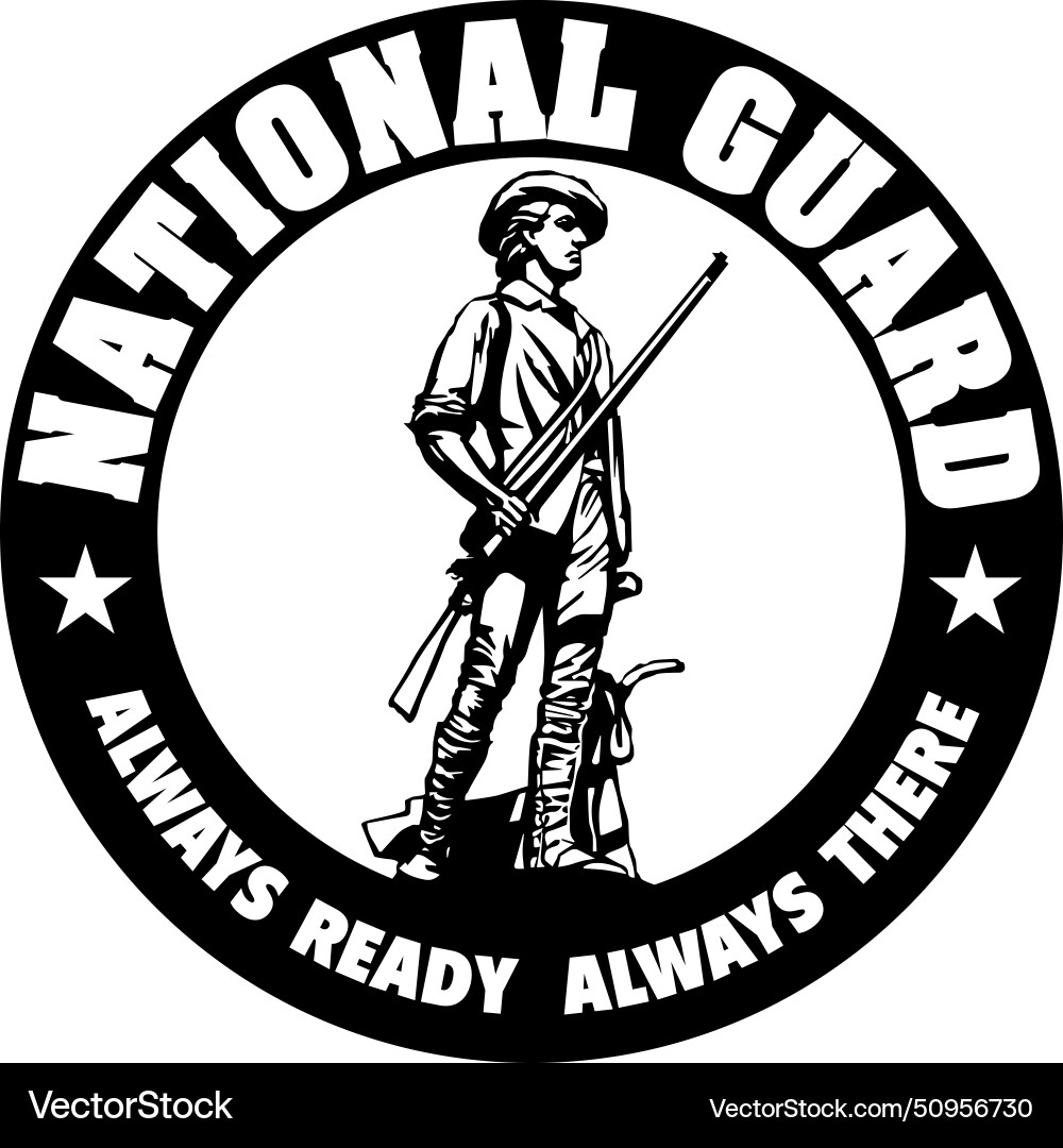 Black Seal Of The United States National Guard Vector Image