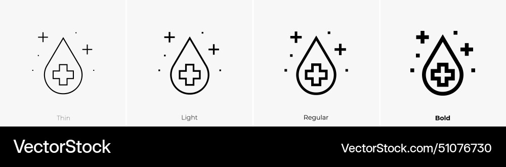 Clean water icon thin light regular and bold Vector Image