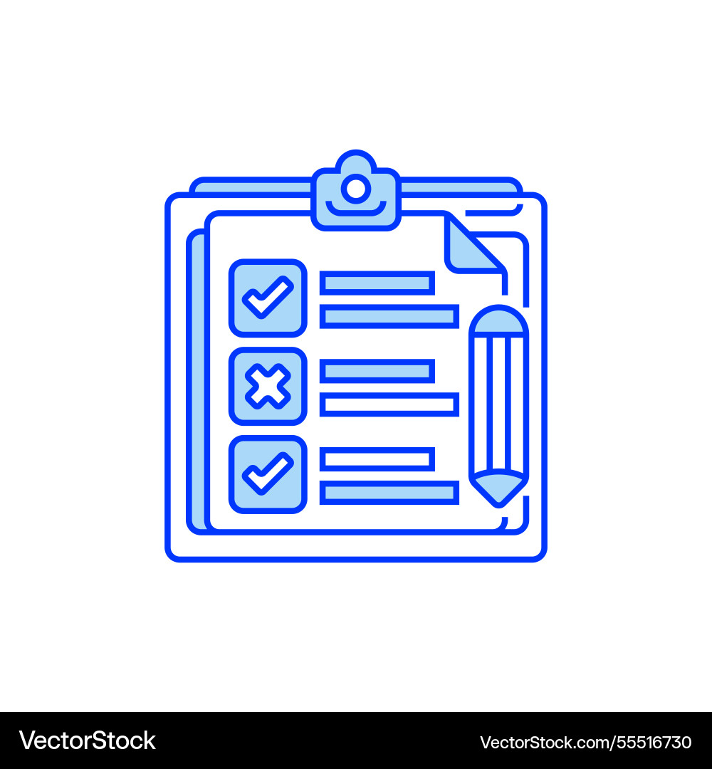 Clipboard filled line icon linear style sign Vector Image