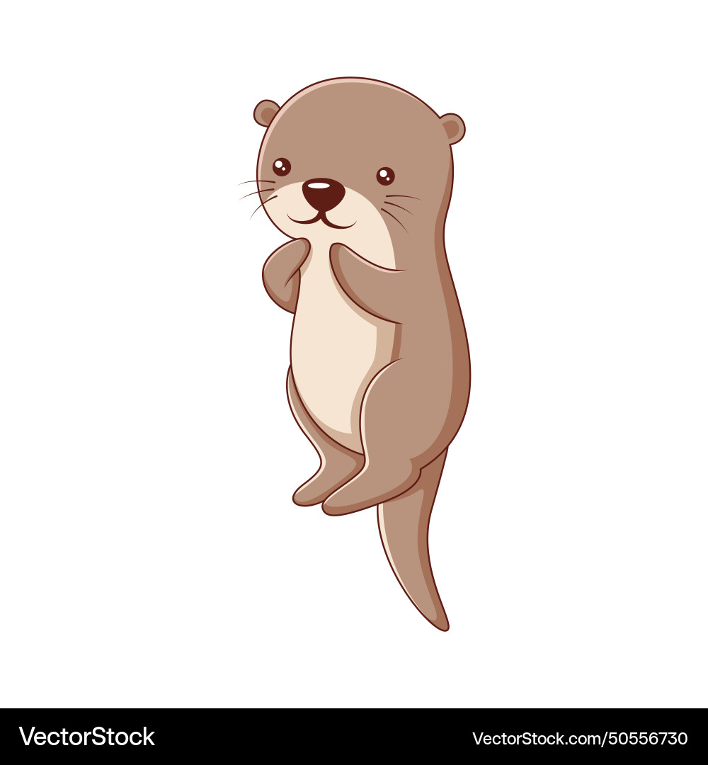 Cute otter character design Royalty Free Vector Image