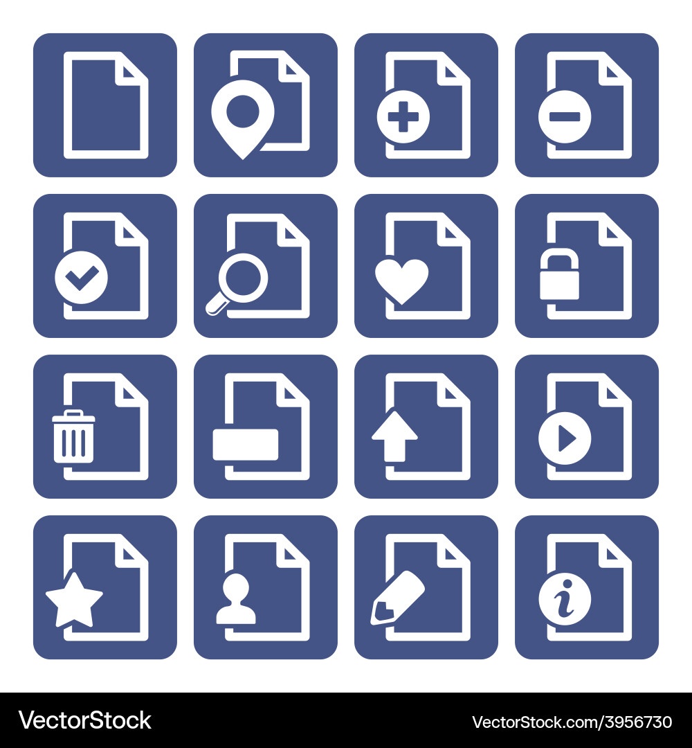File Management Icon Set Royalty Free Vector Image