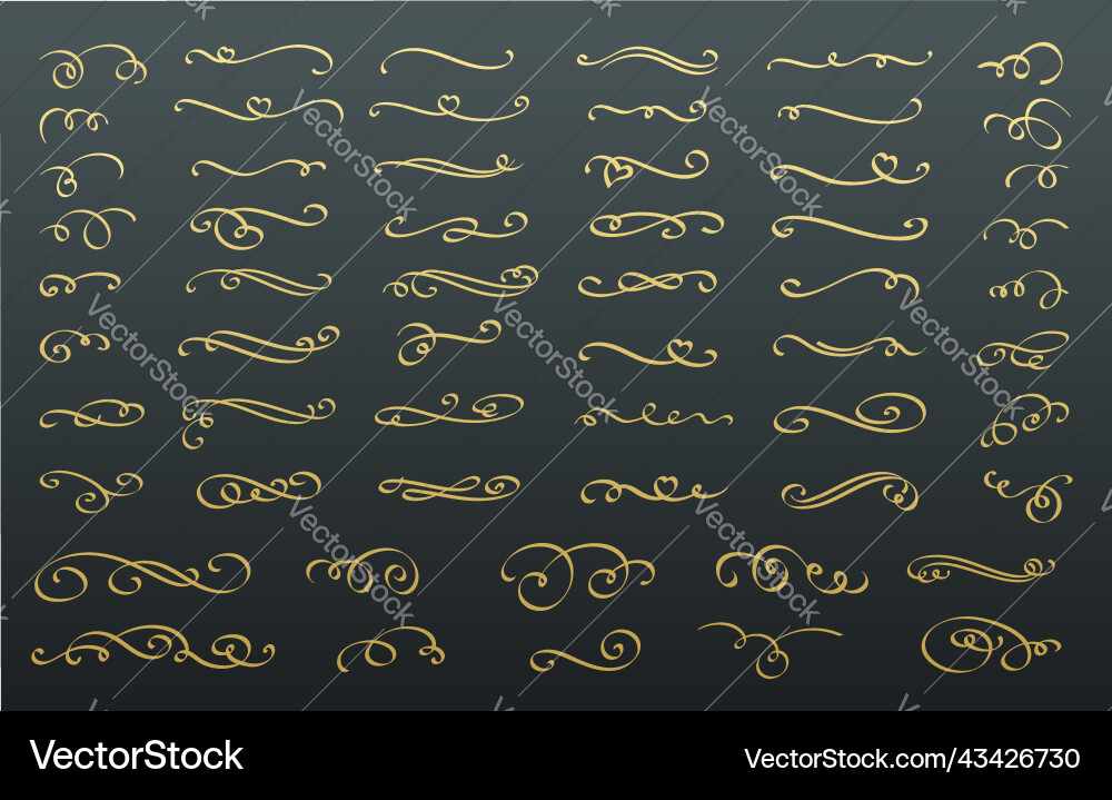 Golden Swirls & Scrolls Royalty Free Vector Image