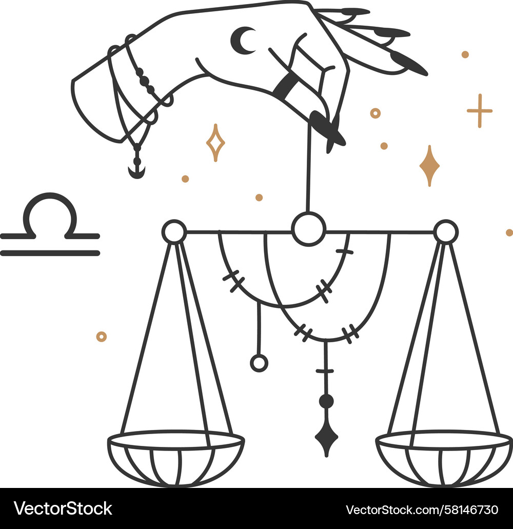 Libra Scales Zodiac Sign Royalty Free Vector Image