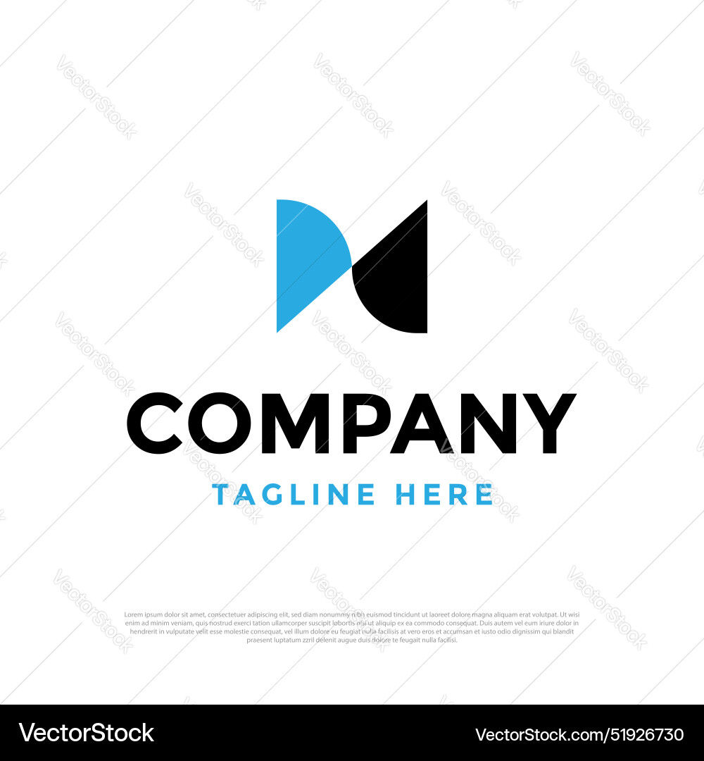 Minimalist letter n initial icon logo design Vector Image