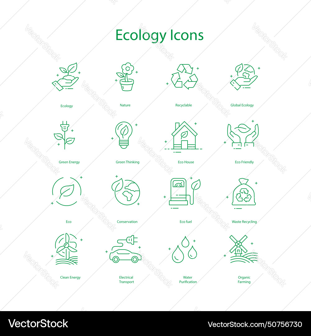 Nature conservation symbols eco-friendly ecology Vector Image