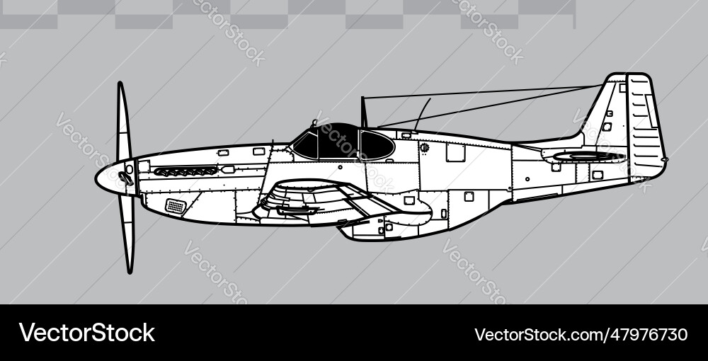 North American P-51 Mustang Royalty Free Vector Image