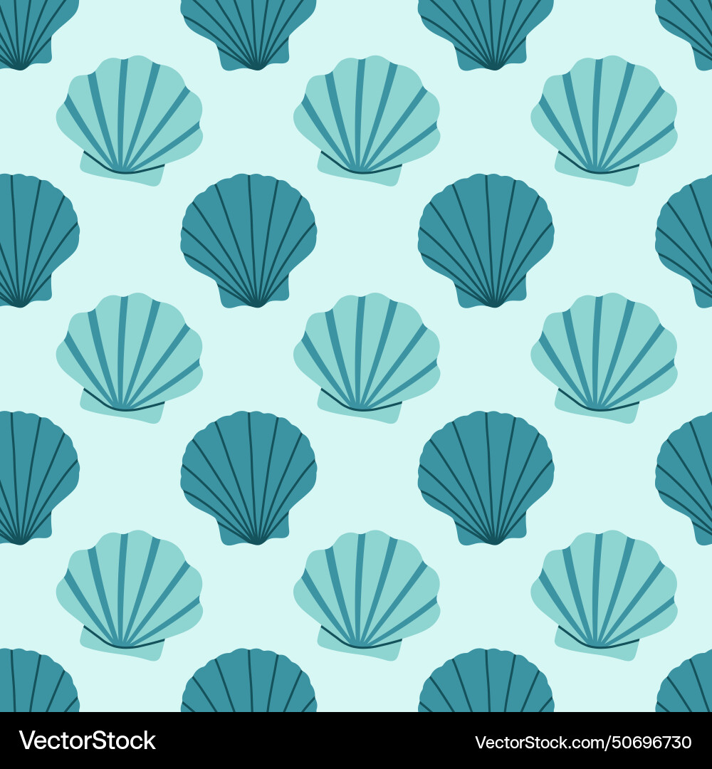 Sea shells seamless pattern trendy Royalty Free Vector Image