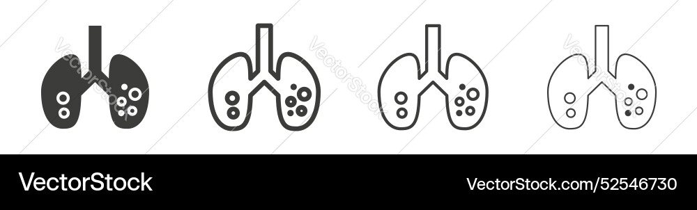 Tuberculosis tb icon set on white background Vector Image