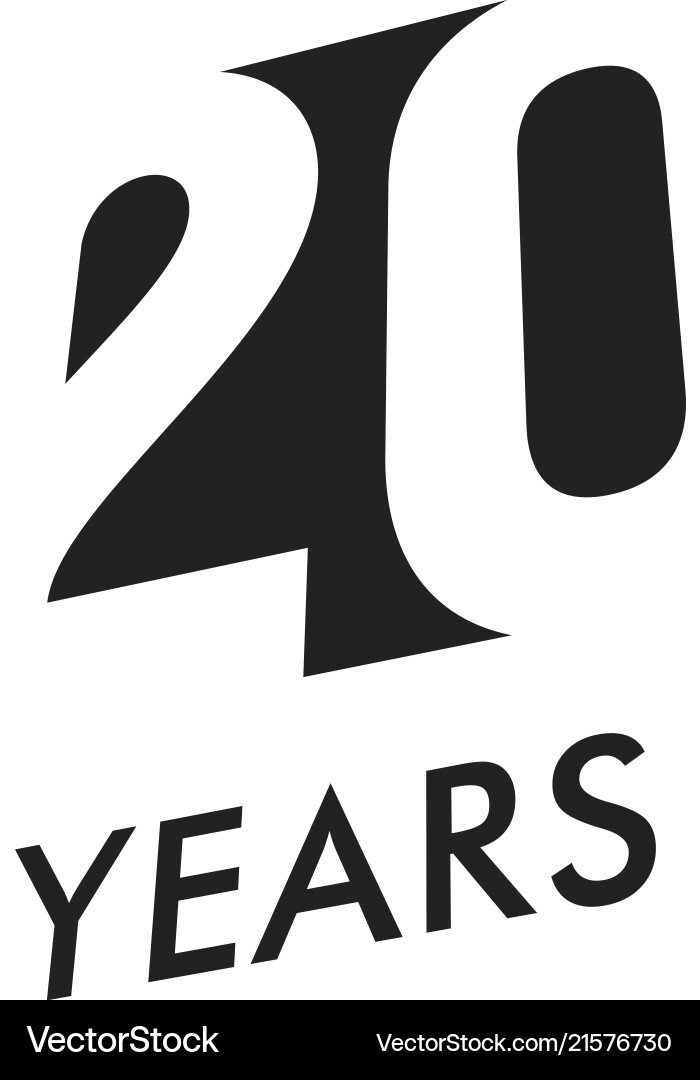 Twenty years emblem template anniversary Vector Image